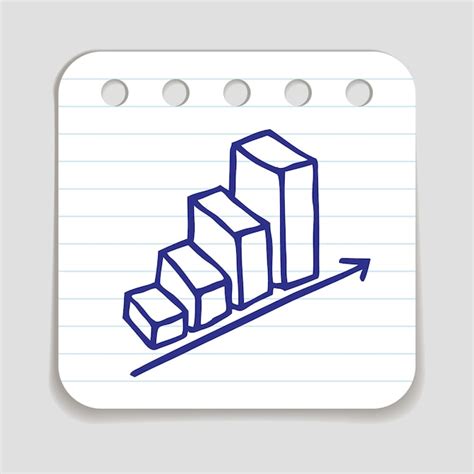 Premium Vector Doodle Graph Chart Hand Drawn With Blue Pen
