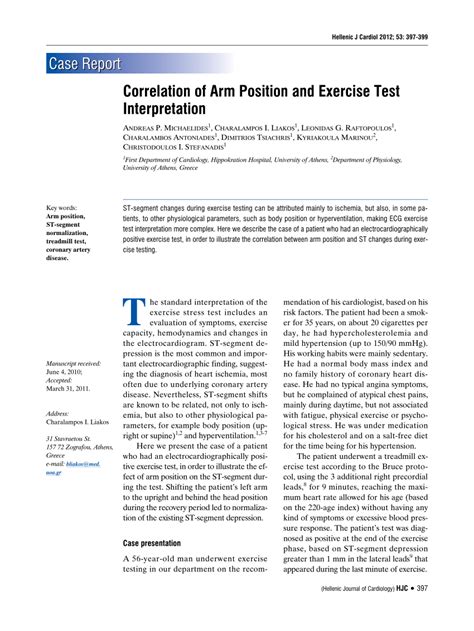 PDF Correlation Of Arm Position And Exercise Interpretation