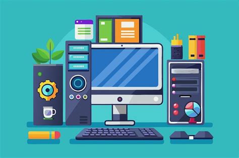 A Vibrant Desktop Computer Setup Features A Semi Flat Monitor Keyboard