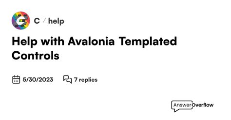 Help With Avalonia Templated Controls C