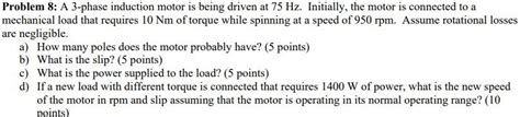 Solved Problem A Phase Induction Motor Is Being Driven Chegg