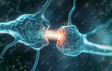 Premium Photo Closeup Image Showing Two Neurons Connecting With An Energy Beam Illustrating