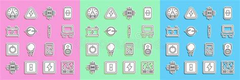 Set Line Ampere Meter Multimeter Voltmeter Electrical Outlet Fuse