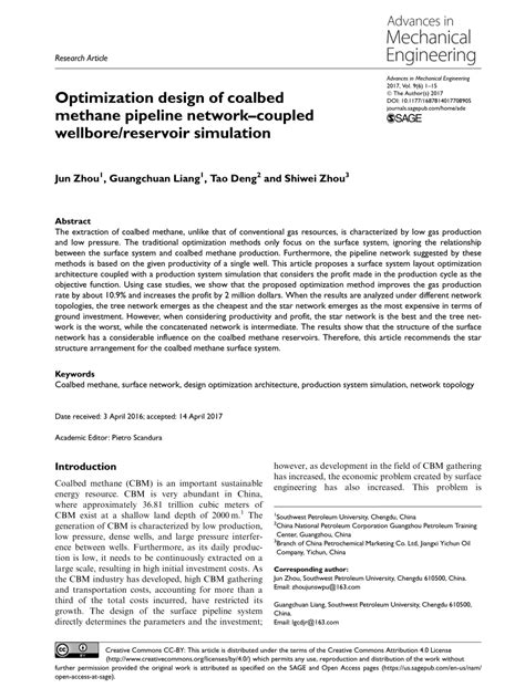 Pdf Optimization Design Of Coalbed Methane Pipeline Network Coupled Wellbore Reservoir Simulation