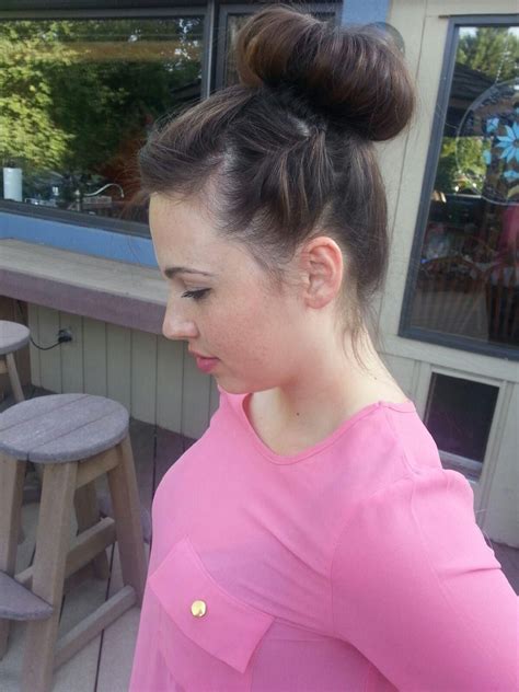 Sock Bun With Hair Twisted On The Side