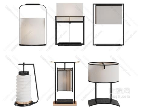 新中式台灯3d模型下载模型id140566 让提网