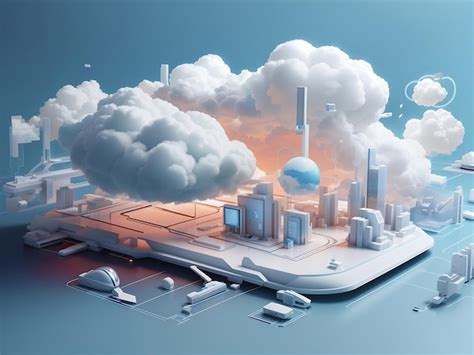 Premium Ai Image 3d Unique Cloud Computing Technology