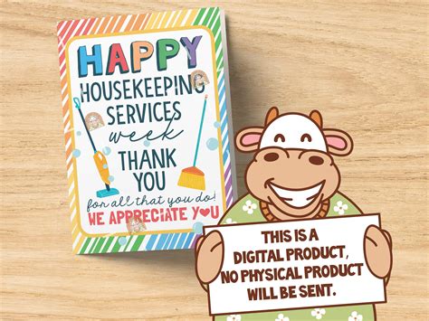 Housekeeping Week Card Printable Housekeeping Appreciation Week T