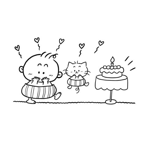 만화 귀여운 낙서 색칠 페이지 귀엽다 애니메이션 일러스트 클립 아트 캐릭터 꼬마 그림 만화 프리미엄 벡터