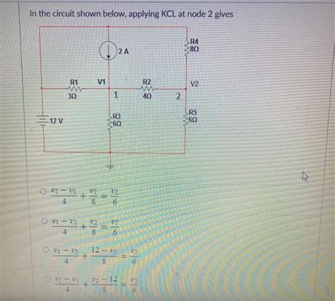 Solved In The Circuit Shown Below Applying Kcl At Node 2