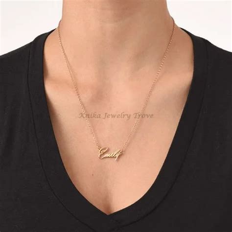 Hand Polish Sterling Inch Party Wear Silver Emily Name Pendant Necklace At Piece In