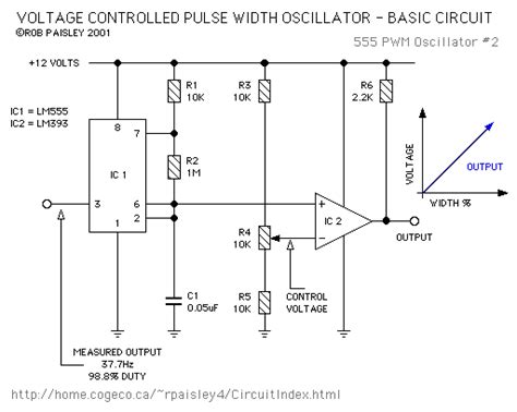 Voltage Controlled Pulse Width Oscillator Basic Circuit Circuit Diagram SeekIC Com