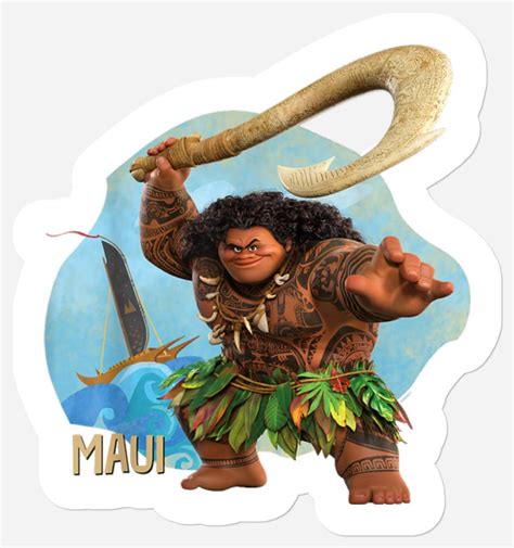 Disneys Moana 2 Action Pose Maui With Fish Hook Stickers Id 22727160