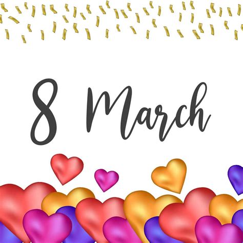 Saludo 8 Marzo Globos Decoración De Fondo Celebración De Primavera