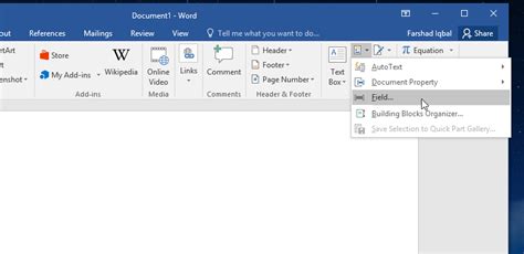 how to insert automatically updating images in word