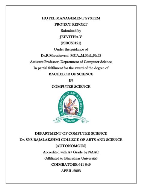 Hotel Management Project Php Report Pdf