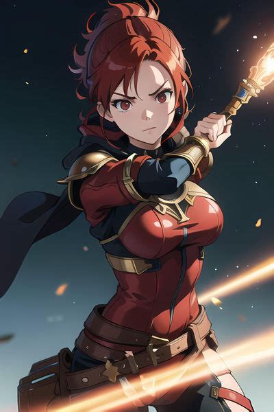 Gorgeous Redhead Jrpg Thief Battle Pose By Aiartqueen On Deviantart