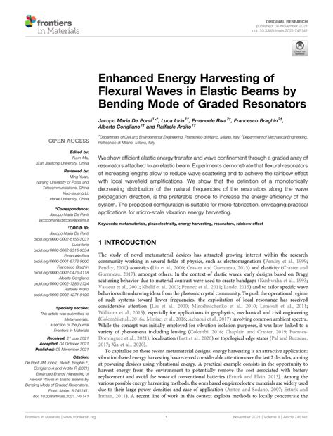 Pdf Enhanced Energy Harvesting Of Flexural Waves In Elastic Beams By