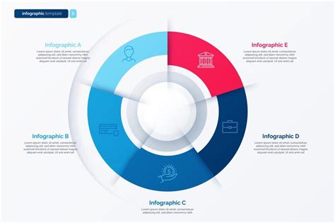 Premium Vector Five Option Cycle Infographic Chart Vector Illustration