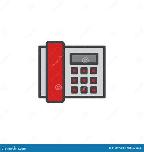 Fax Phone Filled Outline Icon Stock Vector Illustration Of Equipment