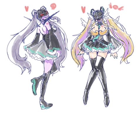 Gerusyu Angewomon Hatsune Miku Ladydevimon Digimon Vocaloid