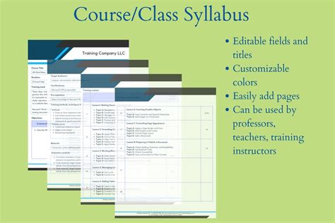 Canva Class Syllabus Template Etsy