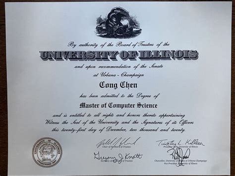 Cong Chen On Linkedin My Diploma Arrived By Mail Today The Mcs Ds