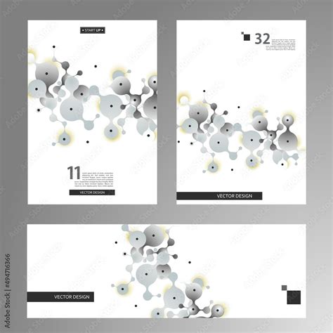 Vector Connect Design Molecular Compounds Of Circles With Colored Elements On Covers Of