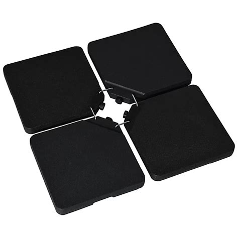 Outsunny Set Of 4 Parasol Base Stand Weights For Cantilever Umbrella Black