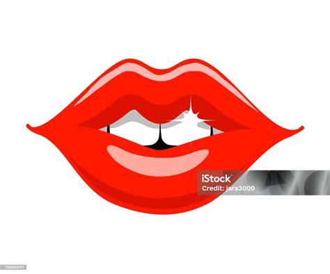 Weibliche Lippen Vektorbild Auf Weißem Hintergrund Eps 10 Stock Vektor