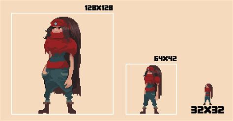 128x128 64x64 32x32 R Pixelart