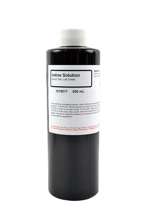 Iodine Solution Starch Test Lab Grade 500ml Nebraska Scientific