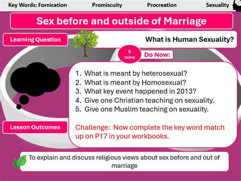 Aqa Relationships And Families L2 Sex Before And Outside Of Marriage Teaching Resources