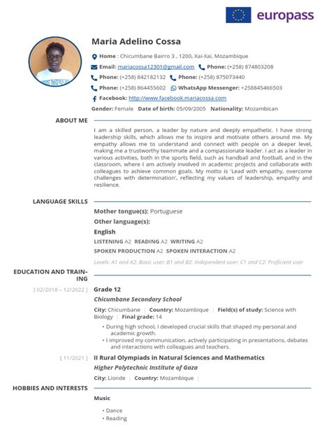 Cv Maria Pdf Communication Behavior Modification