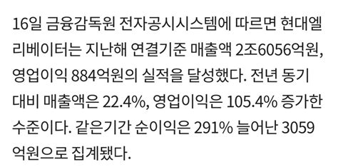 현대그룹의 마지막희망 실질적 기둥기업 현대엘리베이터최신근황 포텐 터짐 최신순 에펨코리아