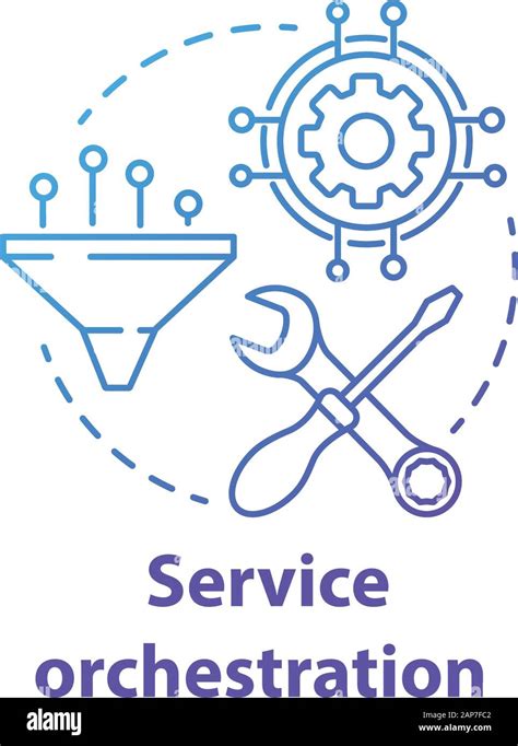 Service Orchestration Concept Icon Software Development Idea Thin Line