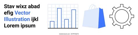 Bar Graph Indicating Performance Blue Shopping Stock Vector Royalty