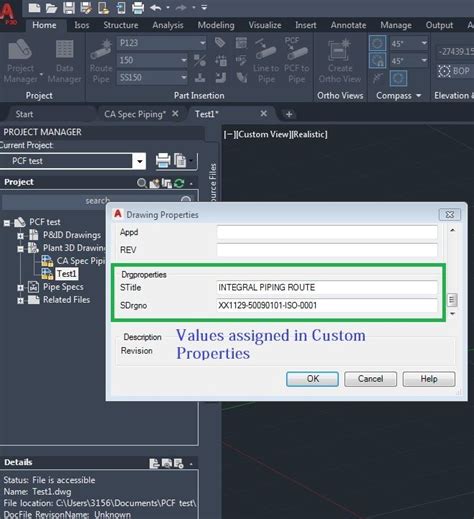 How To Display The Drawing Propertiescustom Properties In The Title Block Of Plant 3d