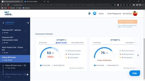 sai ganesh on linkedin waiting nxtwave ccbp idp examresults coding pythonprogramming