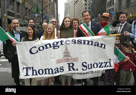 Congressman Thomas R Suozzi Attends The Columbus Day Parade On Fifth