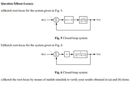Solved Question 5 Root Locus A Sketch Root Locus For The Chegg Com