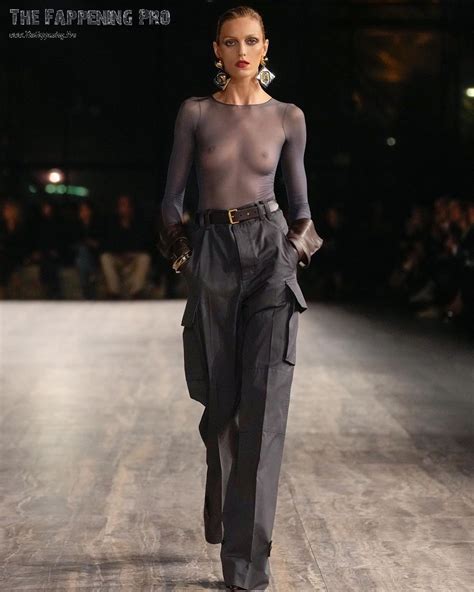 Anja Rubik Exposed Her Naked Tits At Saint Laurent S S Photos The Fappening