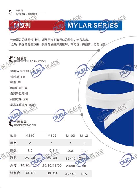 Mylar系列刮刀 东莞度锐新材料科技有限公司