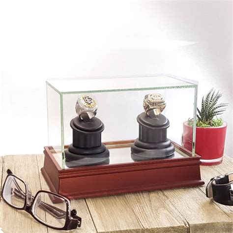 Elegant 2 Piece Ring Display Case For Your Double Ring Set