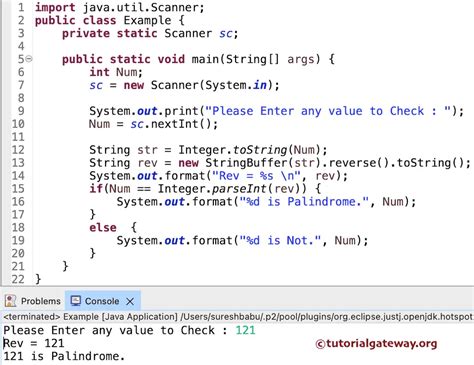 Java Program To Find Palindrome Number