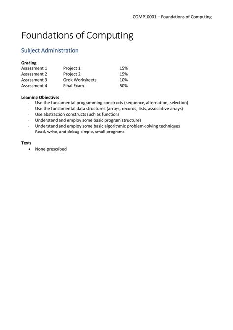 Foundations Of Computing Notes Comp10001 Foundations Of Computing Unimelb Thinkswap