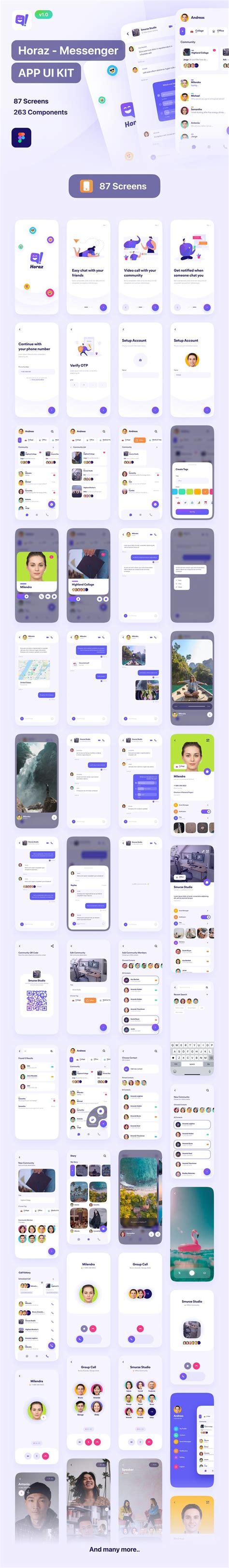 Horaz Community And Personal Messanger App Ui Kit App Ui Ui Kit App