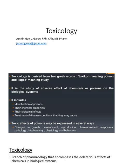 Toxicology Introduction Pdf Toxicity Poison