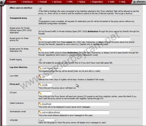Pfsense Content And Filtering Section Proxy Server