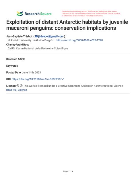 pdf exploitation of distant antarctic habitats by juvenile macaroni